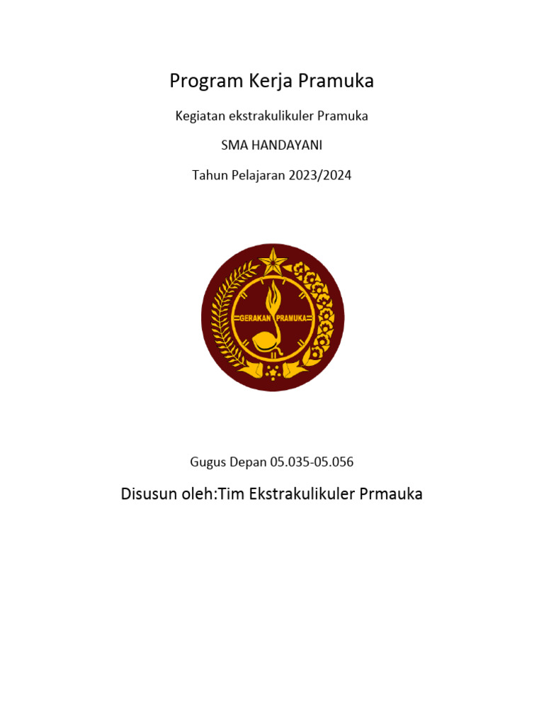 Program Kerja Pramuka | PDF