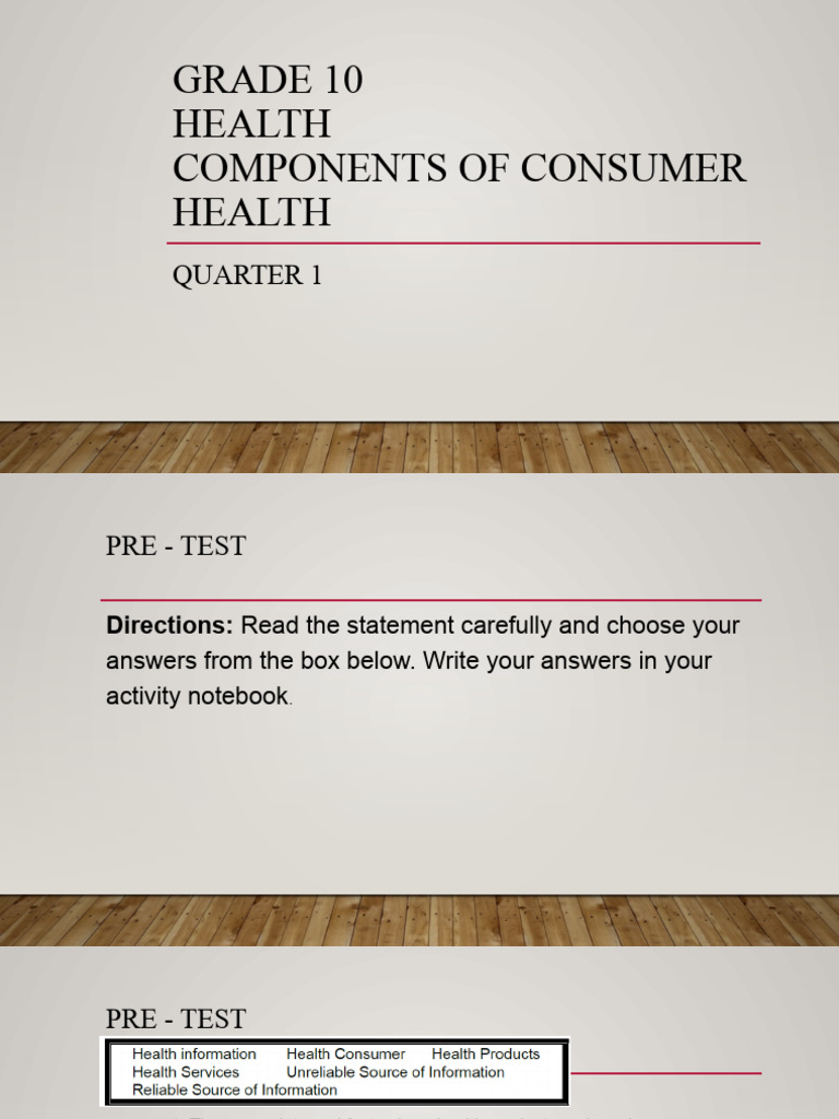 Components of Consumer Health Guide | PDF | Health Care | Health ...