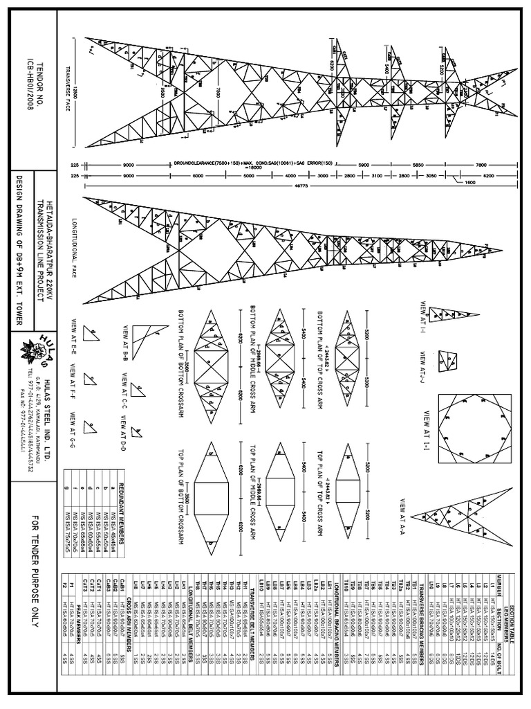 220kv TL Tower - DB - 3dline-With Format A3 Layout2 | PDF