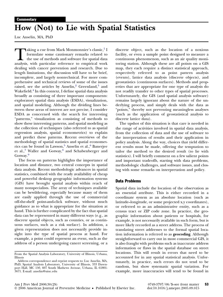 Lecture 4 - How Not To Lie With Spatial Statistics | Download Free PDF | Spatial Analysis ...