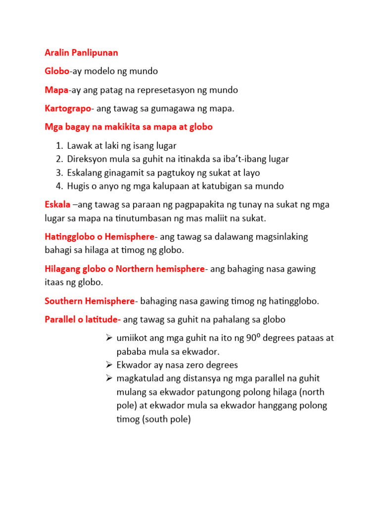 Aralin Panlipunan 1st Summative | PDF
