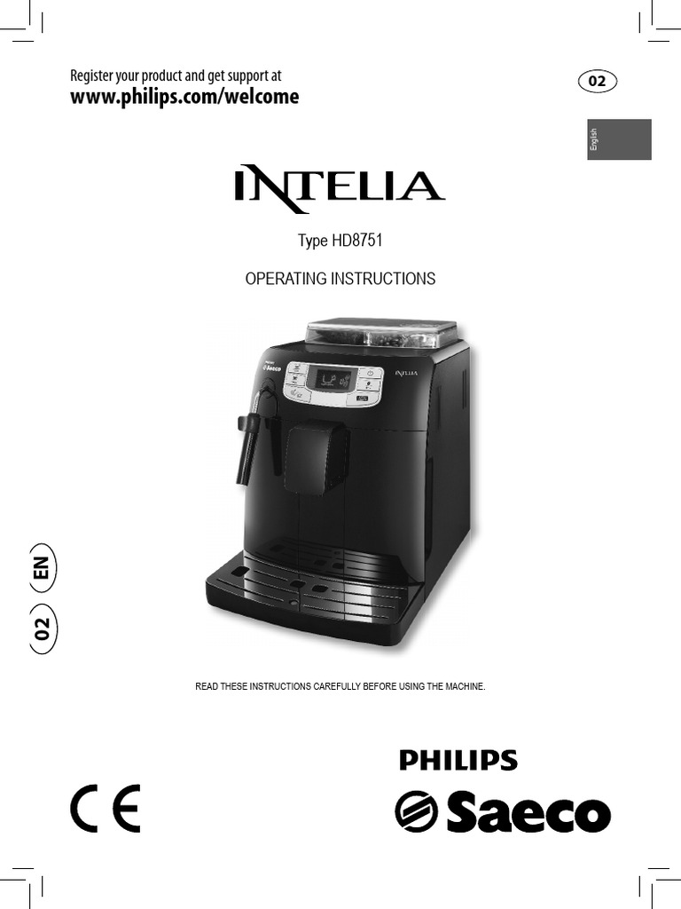 Saeco Intelia User Manual | PDF | Coffee | Ac Power Plugs And Sockets