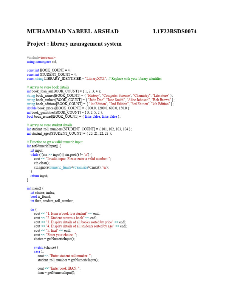 Library Management System | PDF | Programming Paradigms | Computer Science