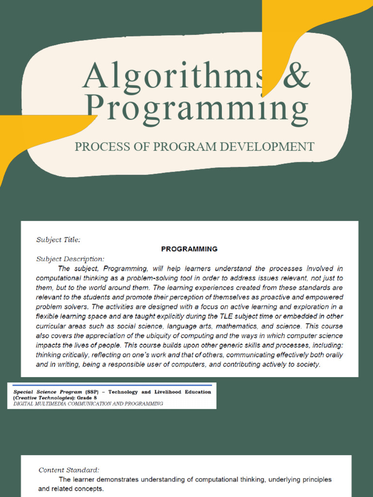 3 Algorithms And Programming Pdf Programming Computer Program