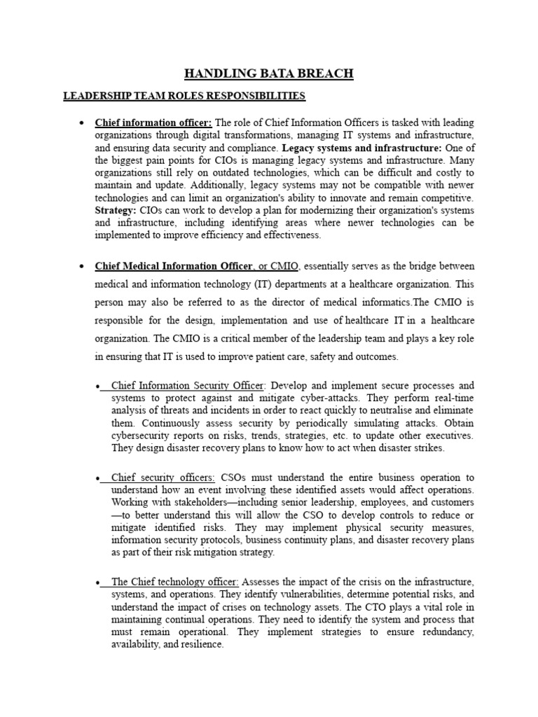 Handling Data Breach | PDF | Computers