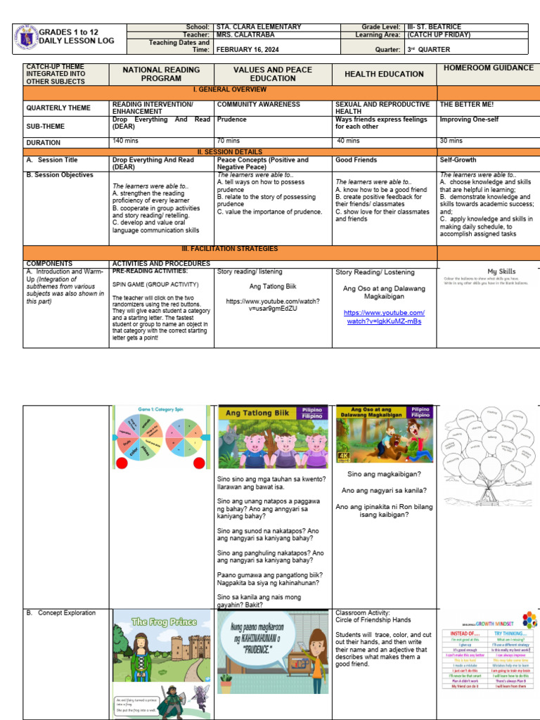G3 CATCUP PLAN WEEK 2 | PDF