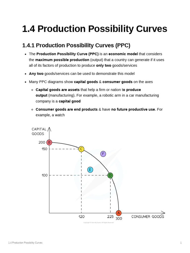 IGCSE Economics 1.4 Production Possibility Curves | PDF | Business ...