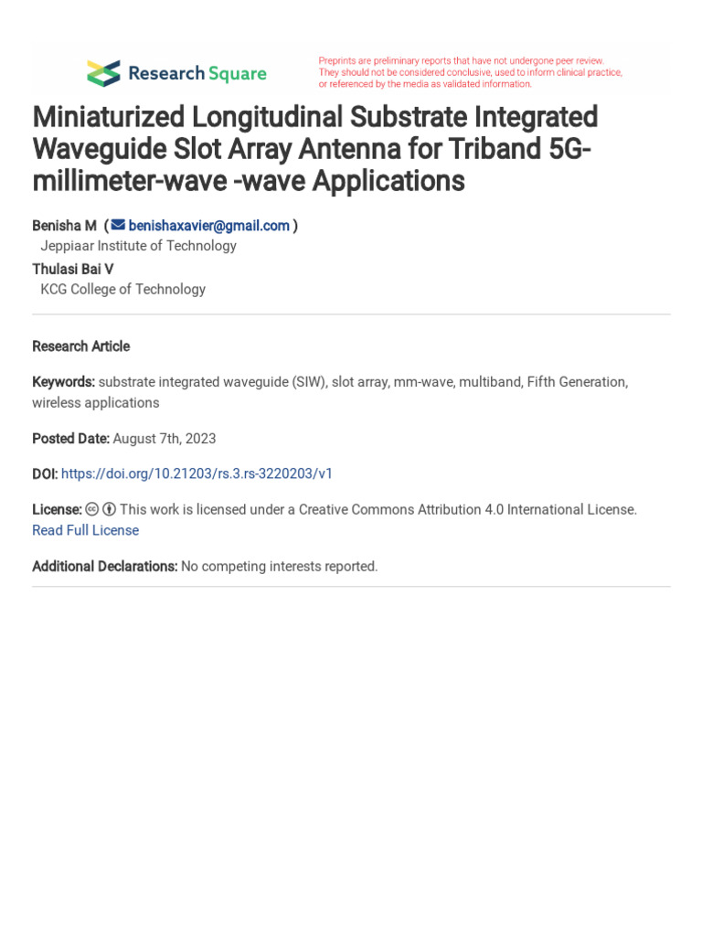 Miniaturized Longitudinal Substrate Integrated Waveguide Slot Array Antenna For Trıband 5G ...