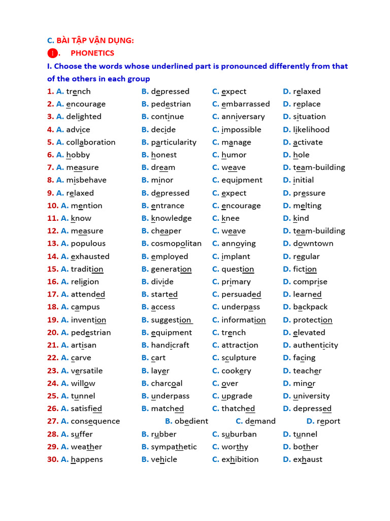 Phonetics and Multiple Choice Exercises | PDF | Psychology ...