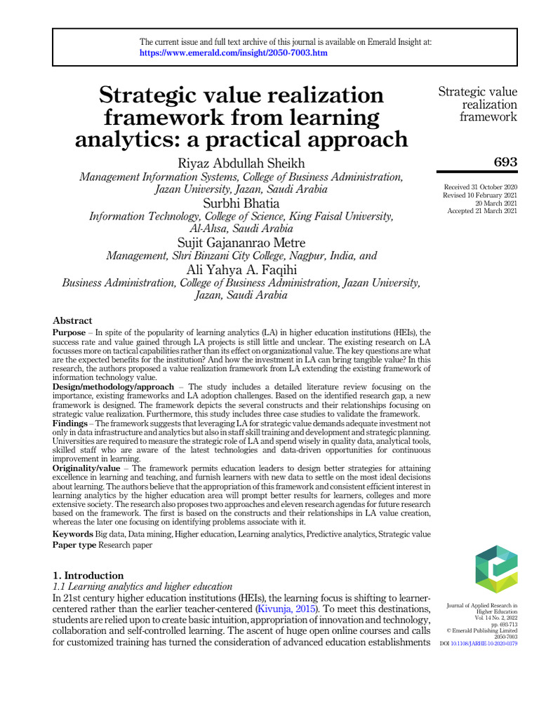 Strategic Value Realization FR | PDF | Analytics | Learning