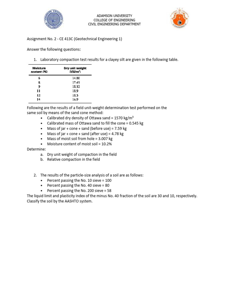 Assignment 2 Geotech | PDF | Teaching Methods & Materials | Science ...