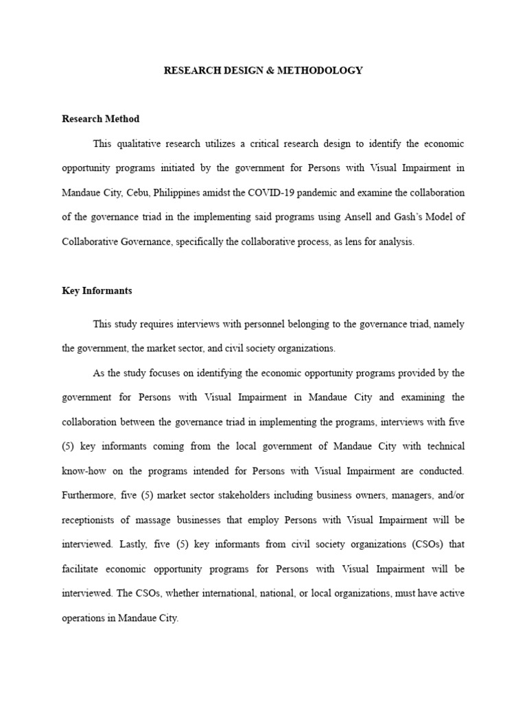 Research Methodology Example | PDF | Governance | Disability