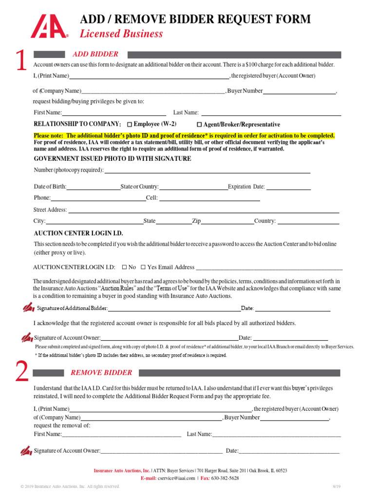 Bidder Management Form | PDF