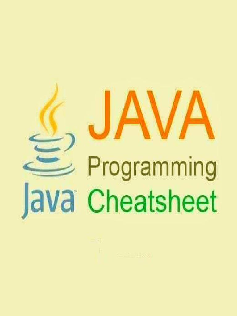 Java Cheat Sheet | Pdf