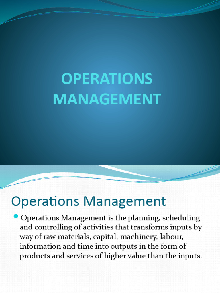Operations Management BBA | PDF | Inventory | Six Sigma