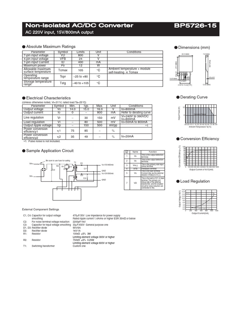Convertidor AC DC BP5726-15 | PDF | Electrical Network | Electric Power