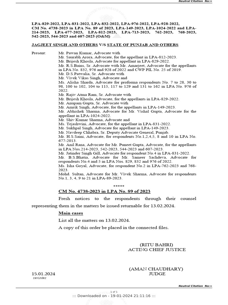 Lpa 829 2022 15 01 2024 Interim Order | PDF