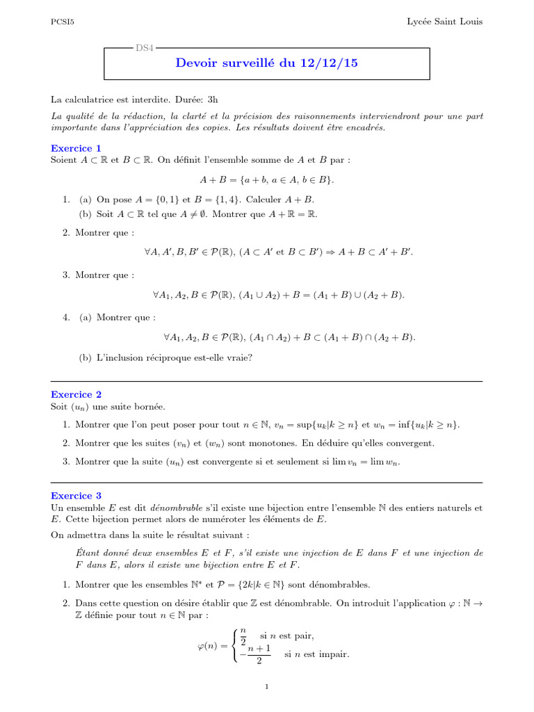 Pcsi5 DS4 | PDF | Relations mathématiques | Logique