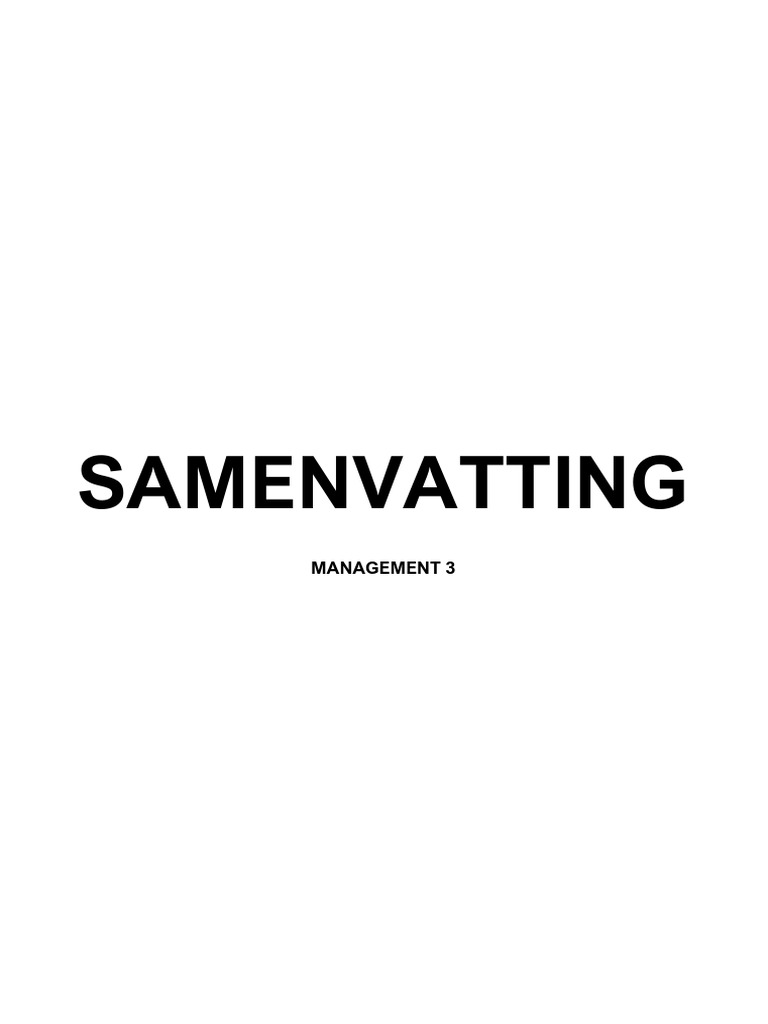 Samenvatting Management | PDF
