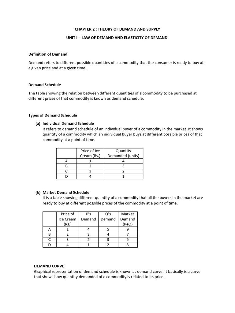 110 CH 2 - Unit 1 - Law of Demand and Elasticity of Demand 1703091149 | PDF | Supply And Demand ...