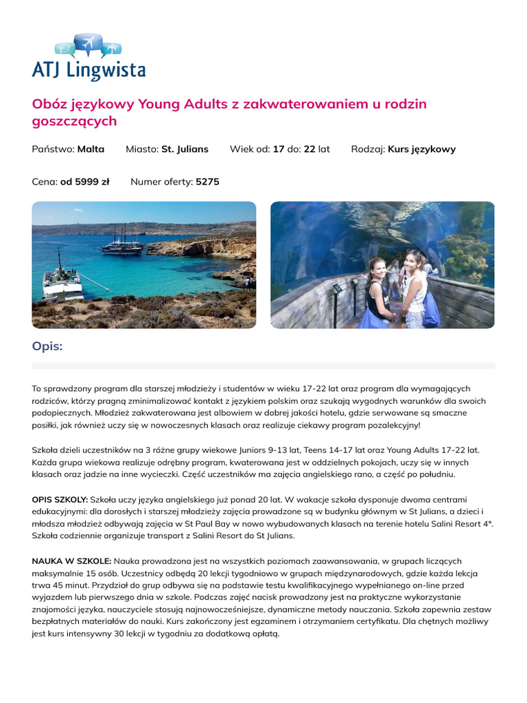 Oferta - ATJ Lingwista ATJ Lingwista | PDF