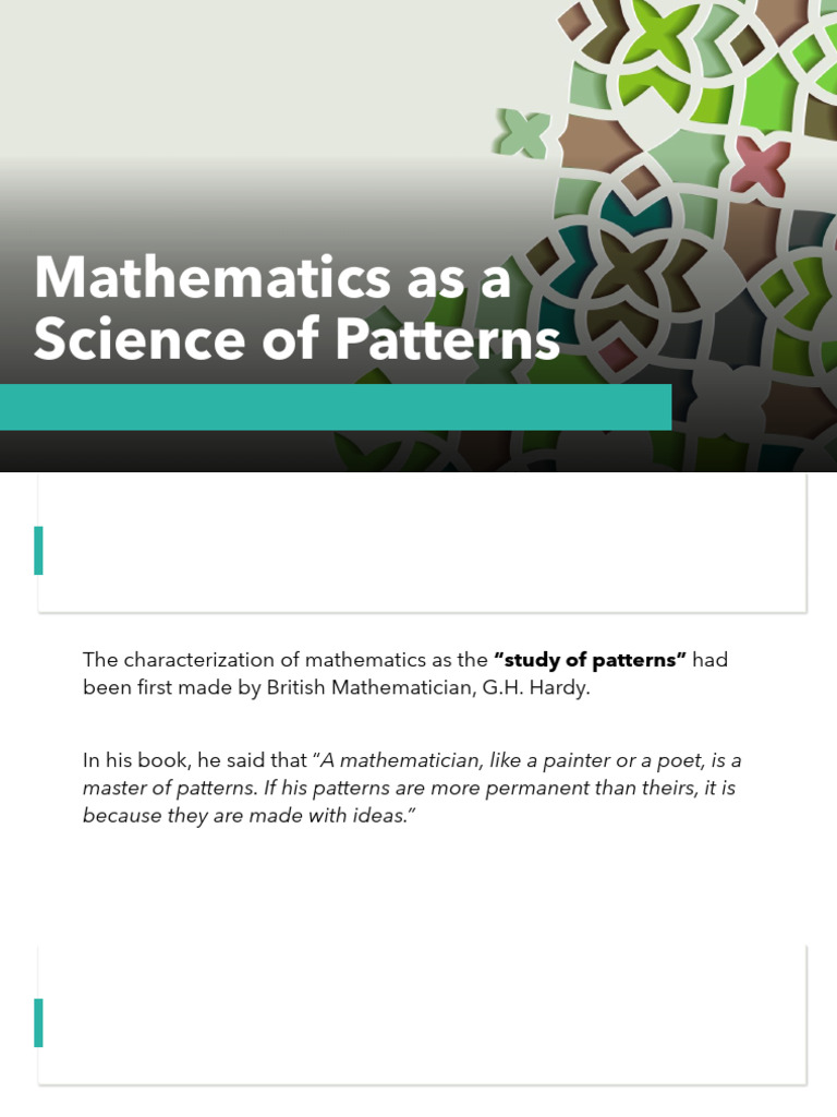 Mathematics As A Science of Patterns | PDF