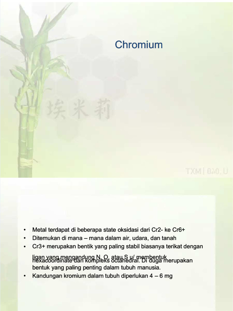 PDF Kromium Dalam Penyerapan Transport Dan Fungsinya Dalam Tubuh - Compress | PDF