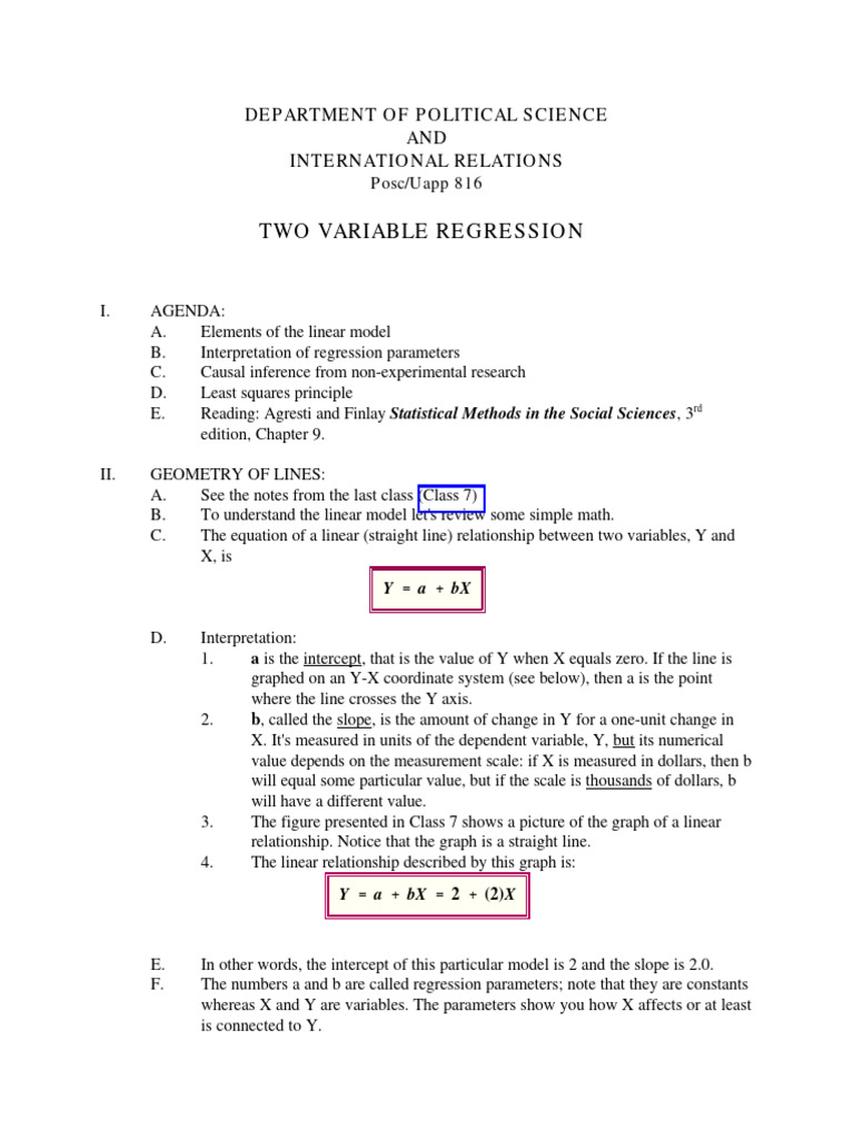 Class 8 | PDF | Errors And Residuals | Regression Analysis