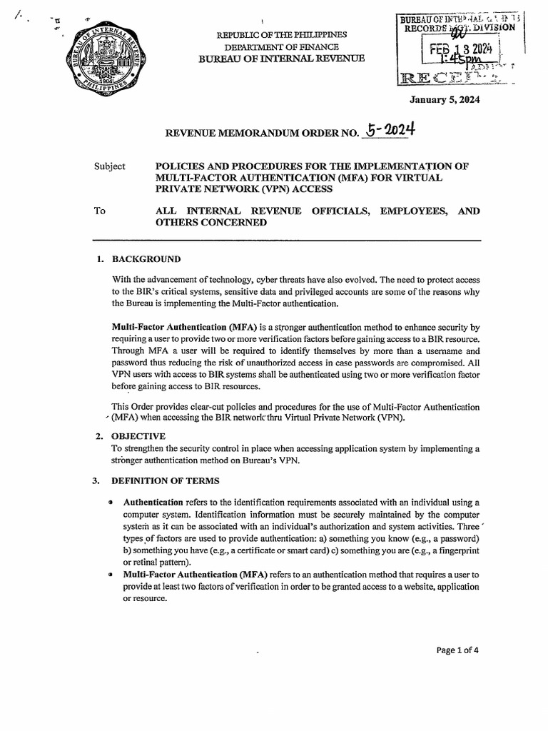 RMO No. 5-2024-FEB.13, 2024 | PDF