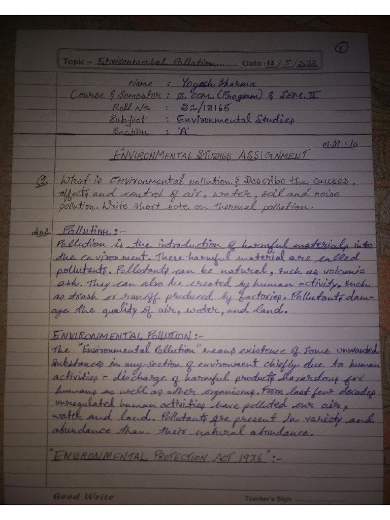EVS Assignment - 13165 | PDF