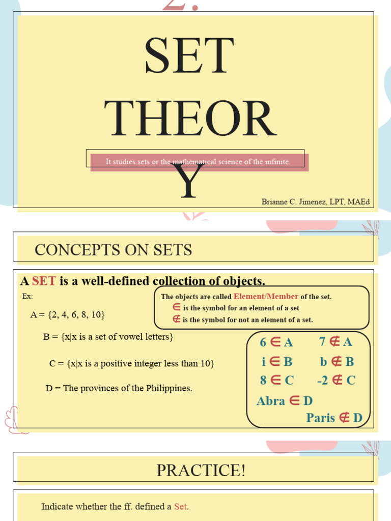 Set Theory | PDF | Set (Mathematics) | Mathematics