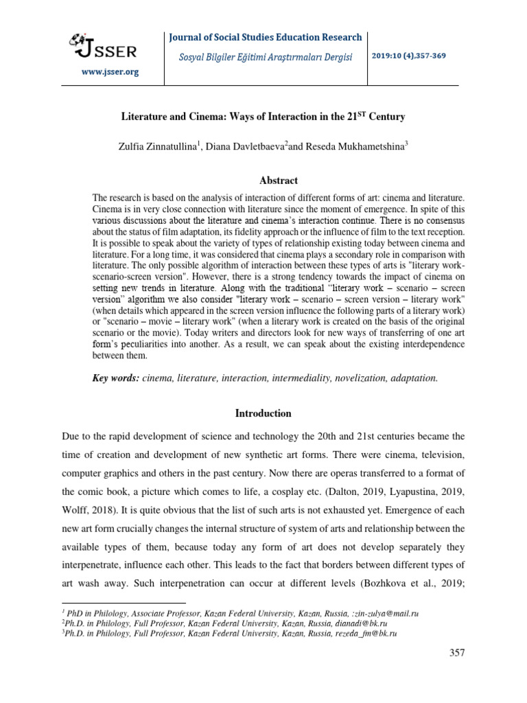 Texto 06 - Literature and Cinema - Ways of Interaction in The 21ST Century | PDF | Sherlock Holmes