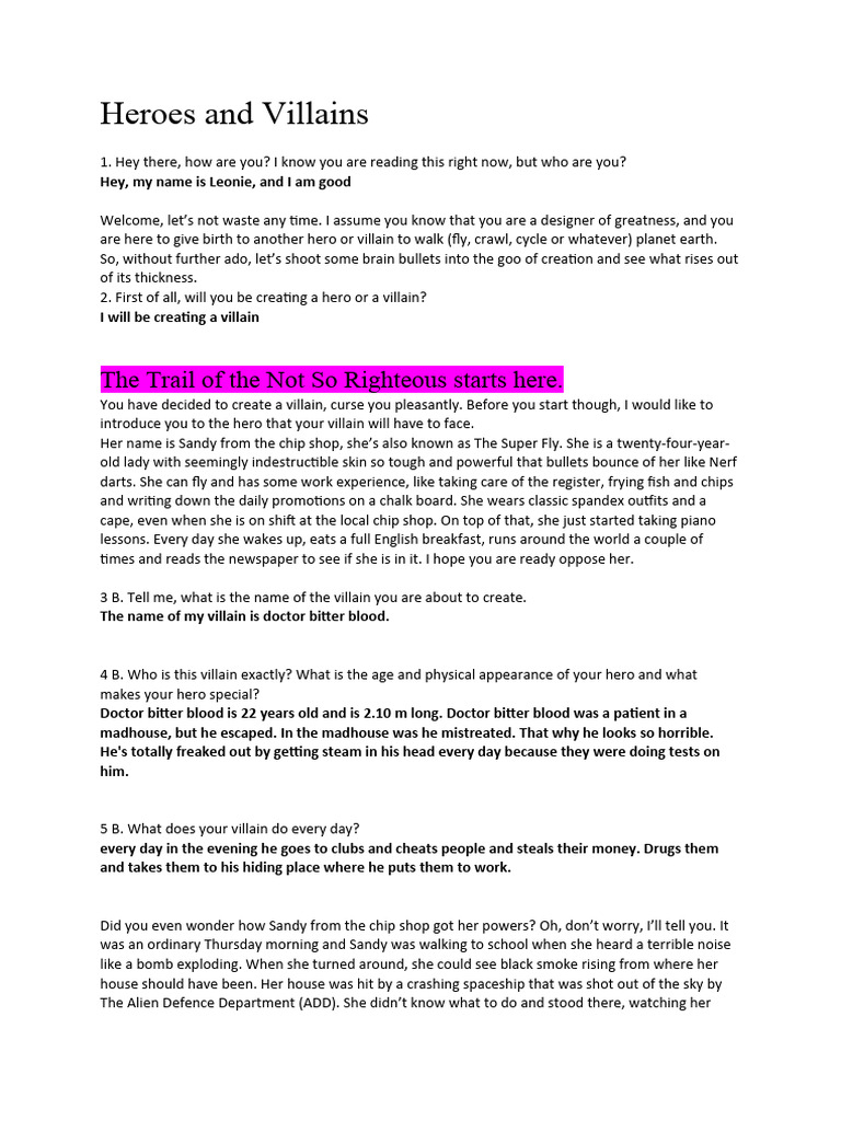 Heroes and Villains | PDF