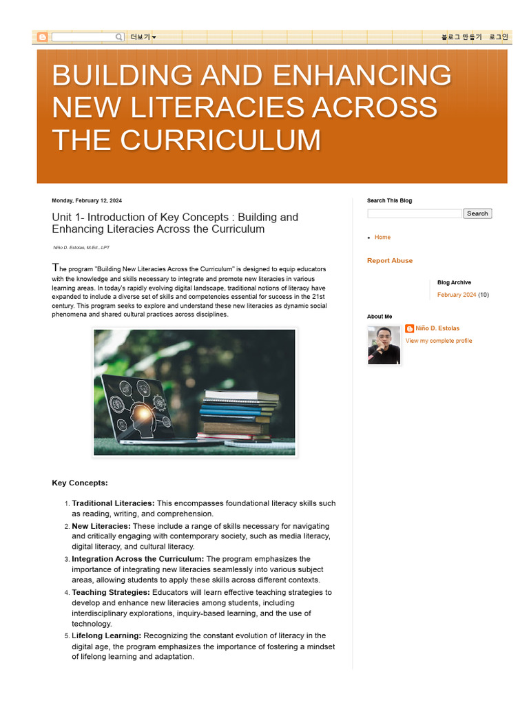Introduction of Key Concepts - Building and Enhancing Literacies Across The Curriculum | PDF ...