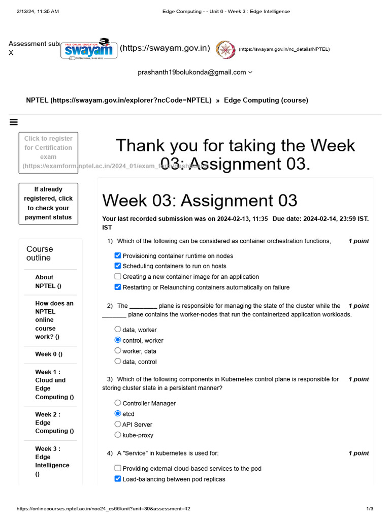 Edge Computing - Unit 6 - Week 3 - Edge Intelligence | PDF
