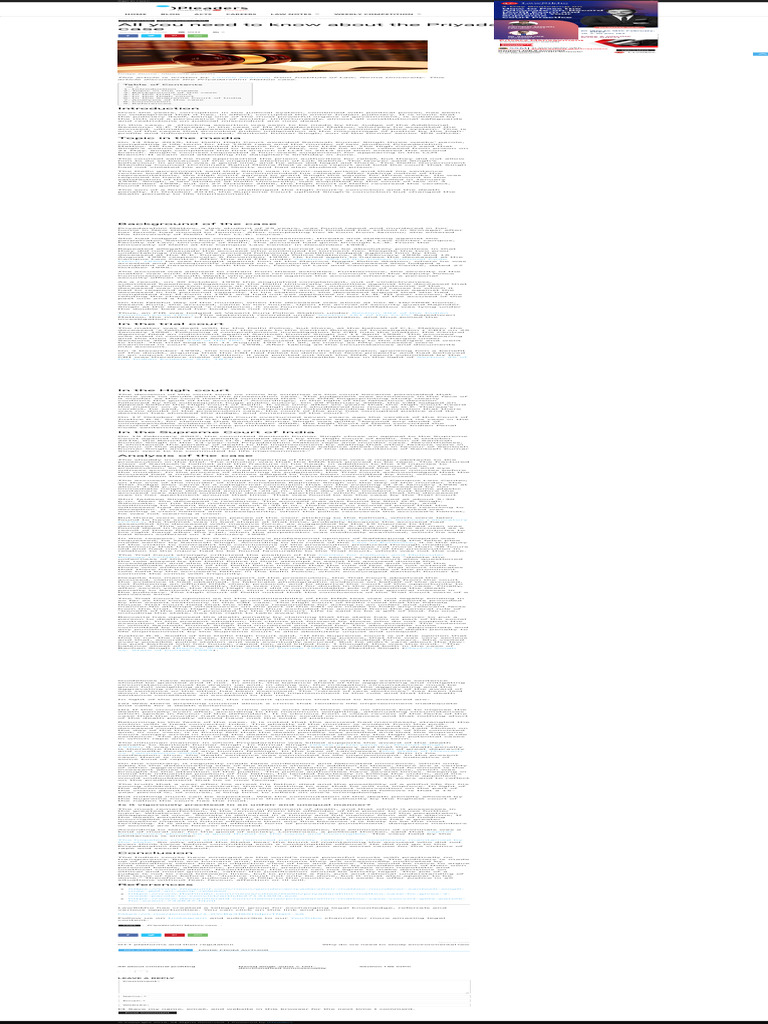 Priyadarshini Mattoo Case Overview | PDF | Social Science