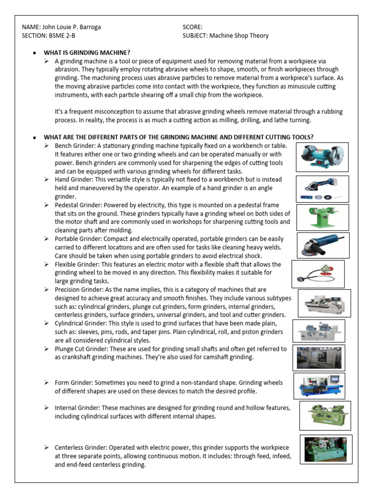 Machine-Shop-Grinder 2 | PDF