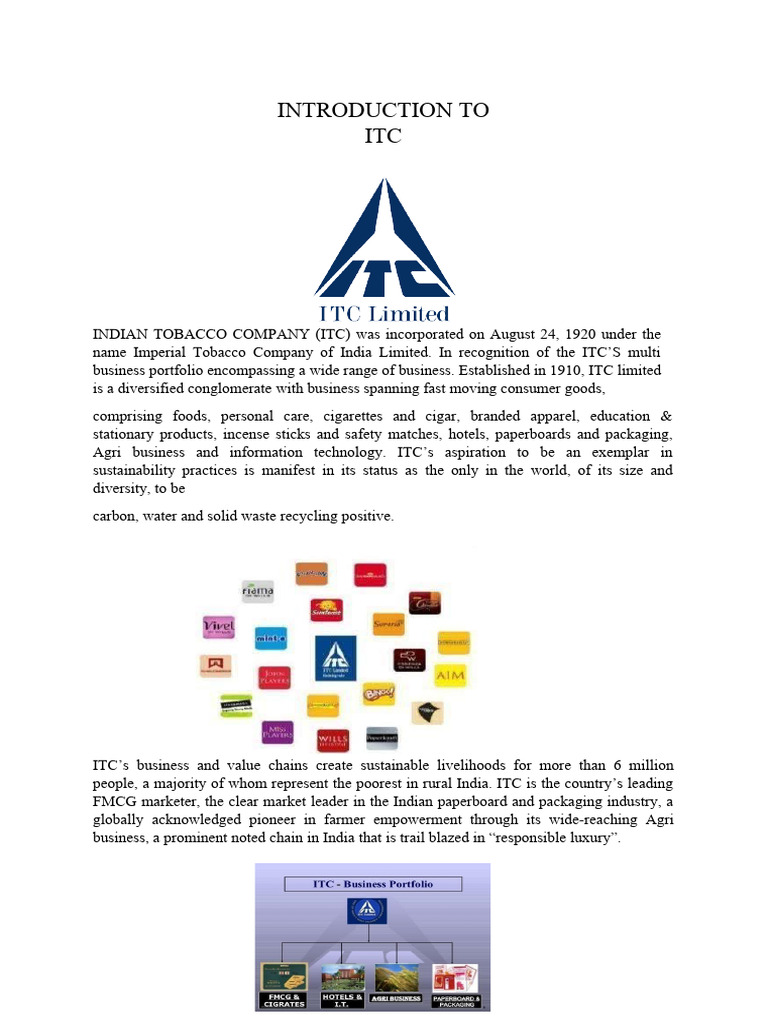 Introduction To Itc Sumit Kundu 123456 | PDF | Swot Analysis | Android (Operating System)