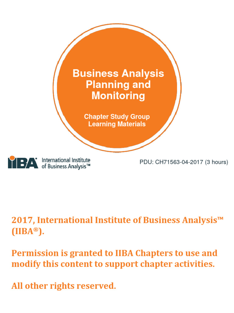 Session 2 3 Business Analysis Planning and Monitoring | PDF | Business ...