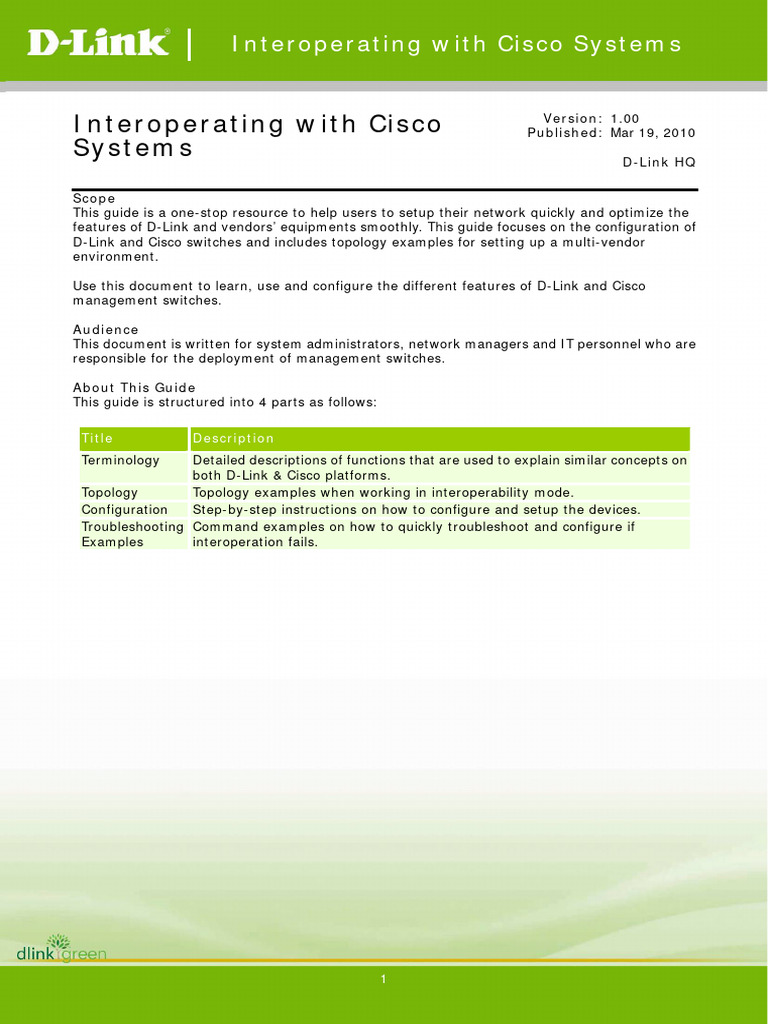 Configuration Guide - Interoperating With Cisco Systems v1.00 | PDF ...