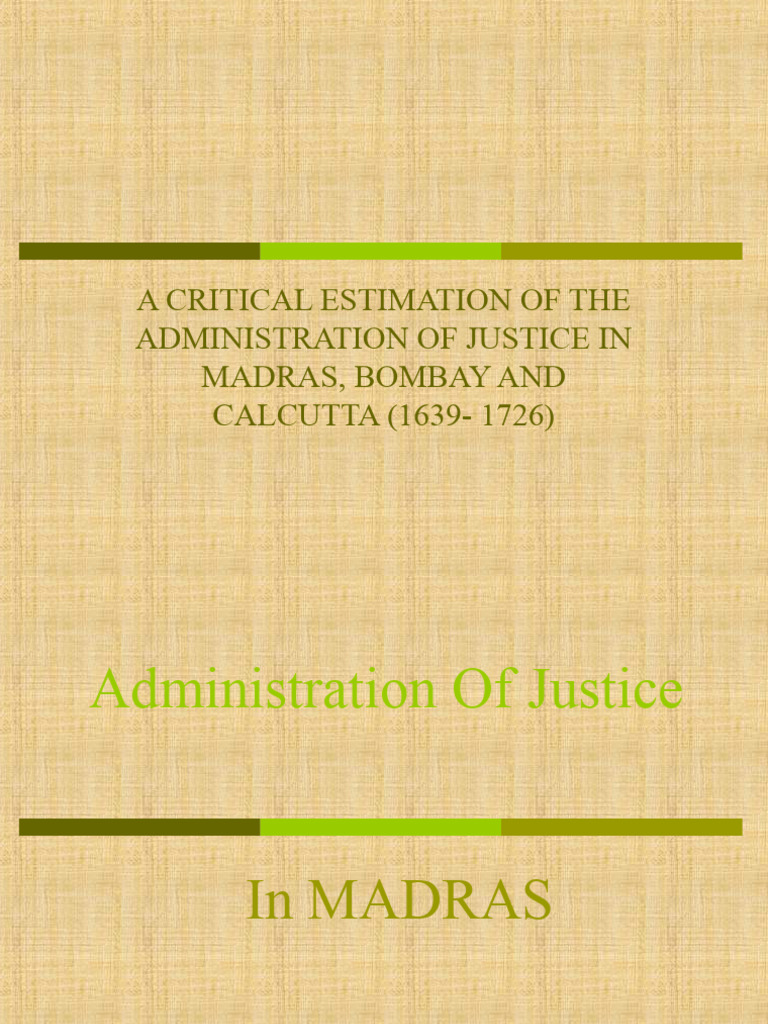 Adm. of Justice in Madras Bombay and Calcutta | PDF | Lawsuit | Justice ...