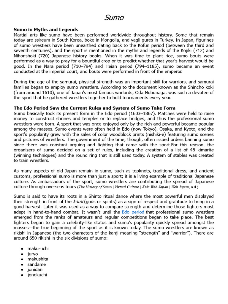 Sumo-Copy | PDF | Japan | Combat Sports