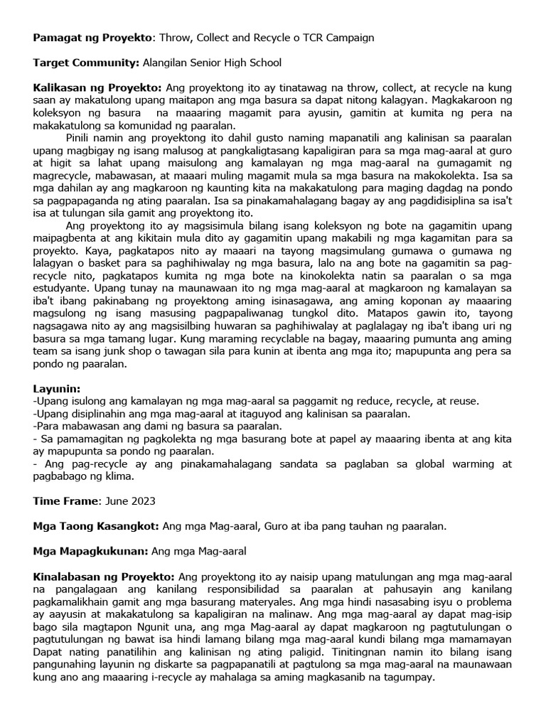 Pamagat NG Proyekto | PDF