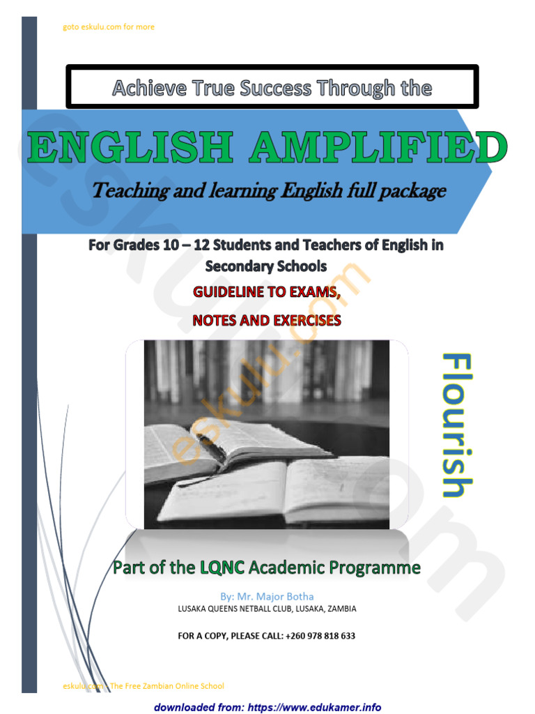 Grade 10 To 12 English Amplified Pamphlet | PDF | Noun | Sentence ...