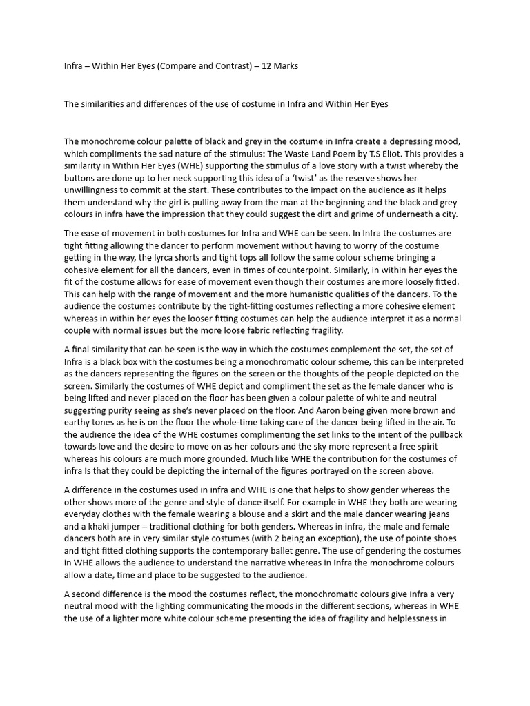 Infra WHE Costume 12 Marker | PDF | Dances | Fashion