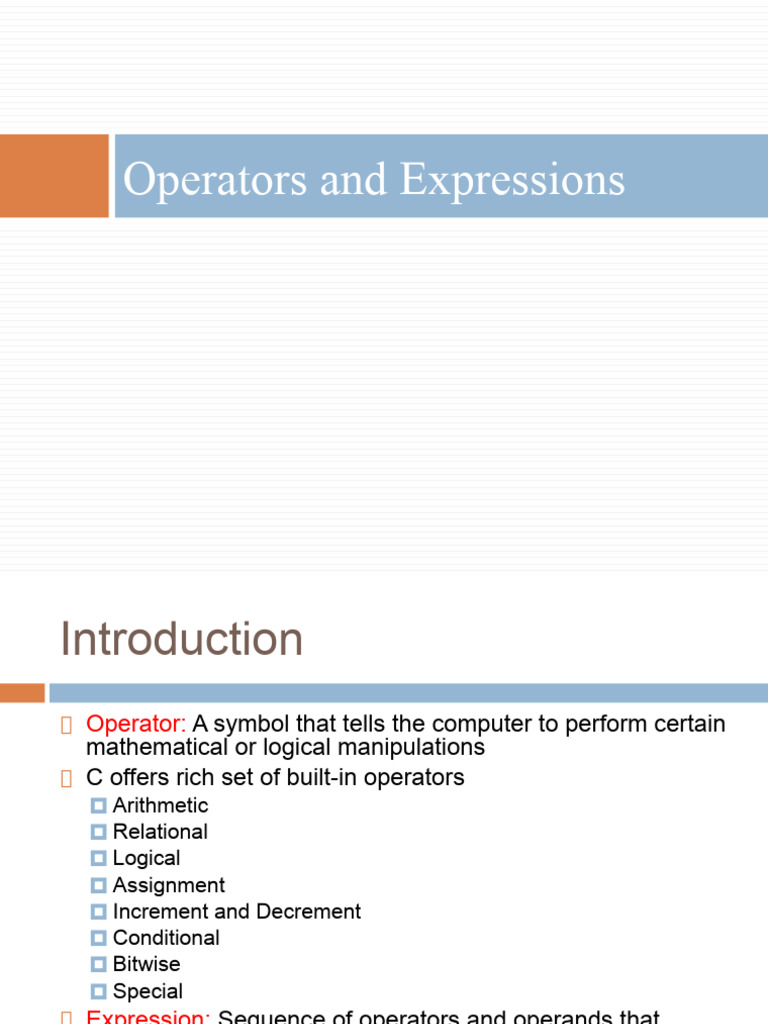 2.operators and Expressions | Download Free PDF | Arithmetic | Integer