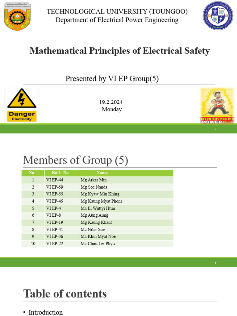 Electrical Safety Principles Explained | PDF