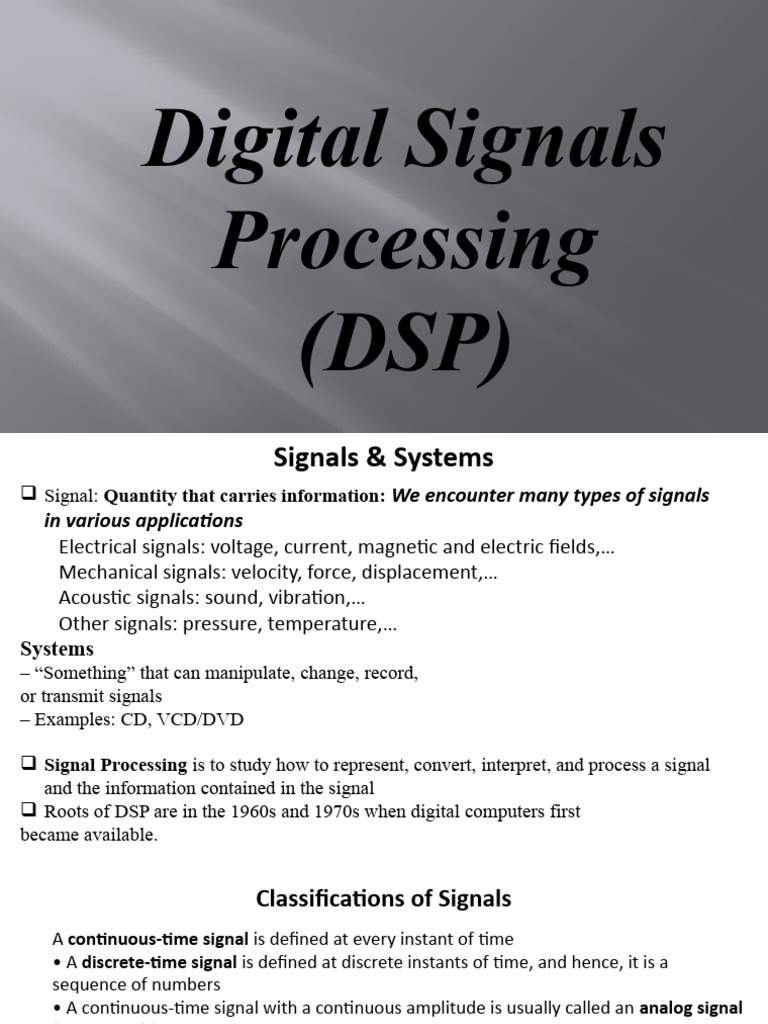Introduction To DSP | PDF