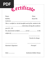 Practical Certificate Template | PDF
