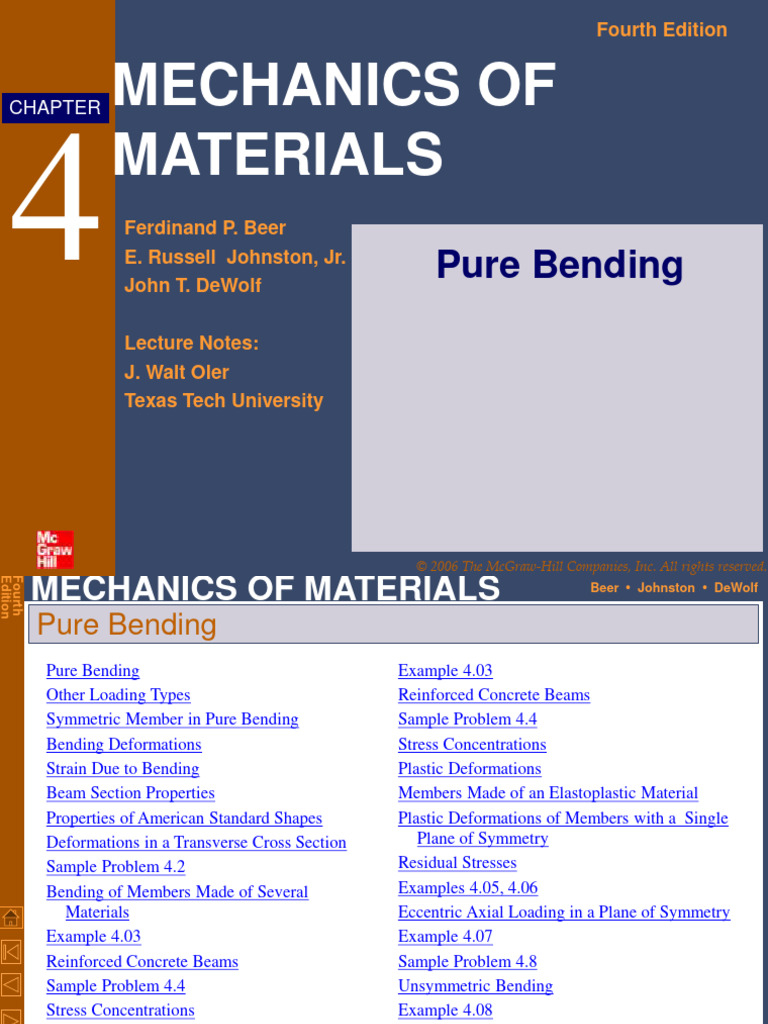 Chp4 Part1 Pure+Bend-IT | Download Free PDF | Bending | Stress (Mechanics)